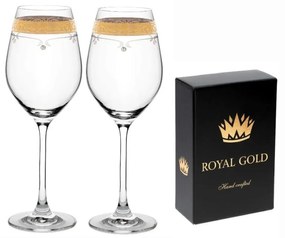 SKLENICE NA VÍNO SWAROVSKI ROYAL GOLD 360ML SADA 2 KUSŮ