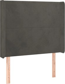 Box spring postel s matrací a LED tmavě šedá 80 x 200 cm samet 3139410
