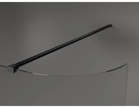 Mexen Kioto, zaoblená sprchová zástěna 80 x 200 cm, 8mm čiré sklo, černý profil, 800-080-101-70-06