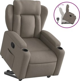 Zvedací polohovací křeslo taupe textil 3204490