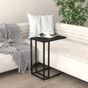 Stolek na notebook černý mramor 50 x 35 x 65 cm tvrzené sklo 331651