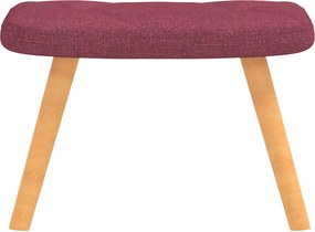 Relaxační křeslo se stoličkou vínové textil 327542
