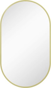 HOMCOM Oválné zrcadlo do koupelny 40x70 cm s hliníkovým rámem Dekorativní nástěnné zrcadlo Horizontální nebo vertikální pro obývací pokoj, vstup nebo