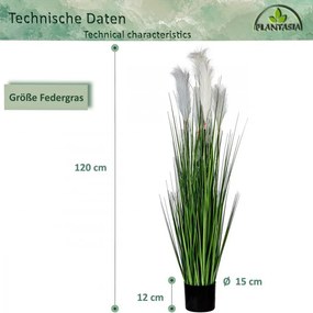 PLANTASIA 81744 Umělá květina 120 cm, bílý květ