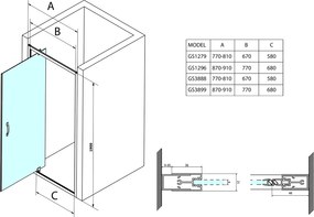Gelco Gelco, SIGMA SIMPLY sprchové dveře otočné 900 mm, čiré sklo, GS1296F