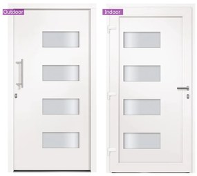 Vchodové dveře hliník a PVC bílé 100 x 210 cm,  3056822