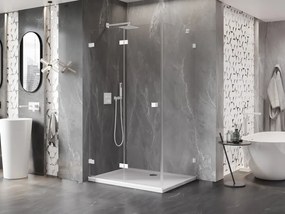 Mexen Lunar-F, skládací sprchový kout levý 85 x 80 cm, 8mm čiré sklo, bílý profil, 836-085-080-20-00-L