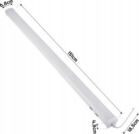 BERGE 2x LED stropní svítidlo 70W 150cm 7000lm 230v