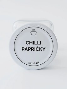 Samolepka na kořenky CHILLI PAPRIČKY průhledná 5 cm tučné písmo