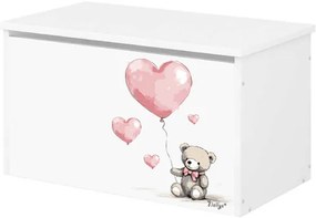Box na hračky Nellys - Teddy love - růžový