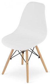 Jídelní židle OSAKA bílá (hnědé nohy)