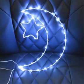 HJ LED světelná dekorace ve tvaru měsíce a hvězdy (USB nebo AA baterie) LED barva: RGB