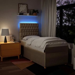 Box spring postel s matrací krémová 90x200 cm textil 3294251