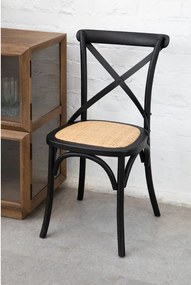 Černá jídelní židle z dubového dřeva Lyon – Premier Housewares