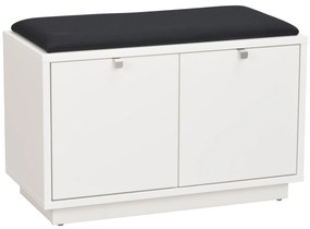 ROWICO bílá lavice s úložným prostorem CONFETTI a černým sedákem 70 cm 103755