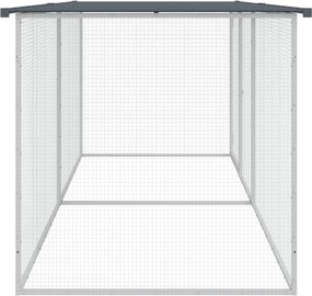 Klec pro kuřata se střechou antracitová 203 x 98 x 90 cm pozinkovaná ocel 3189049