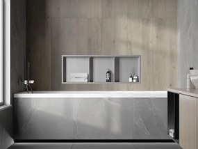 Mexen X-Wall-R nástěnná polička s límcem a policí 90 x 30 cm, inox - 1910903010S