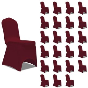 Potahy na židle napínací vínové 24 ks 3051645