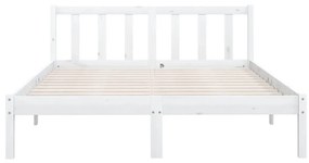 Rám postele bílý masivní borové dřevo 140 x 200 cm - Default Title