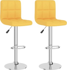 Barové židle 2 ks hořčicově žluté textil 334246