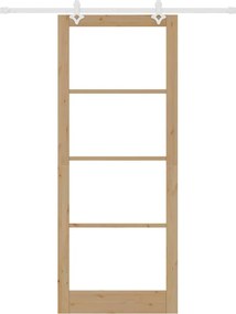 Posuvné dveře 93 x 232 cm Masivní borové dřevo a sklo Přírodní 3332235