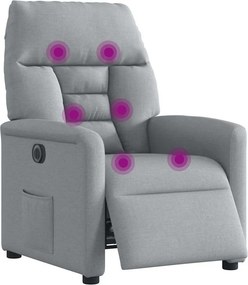 Elektrické masážní polohovací křeslo světle šedé textil 3303022