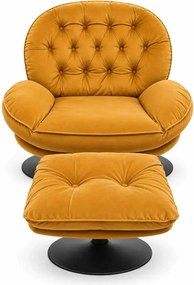 LuxuryForm DESIGN Otočné křeslo LUNA s podnožkou - medové