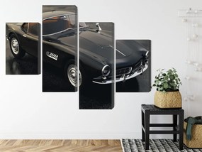 Vícedílný obraz Vintage Černé Sportovní Auto Nedostatek Nedostatek Plátno Canvas 80x50