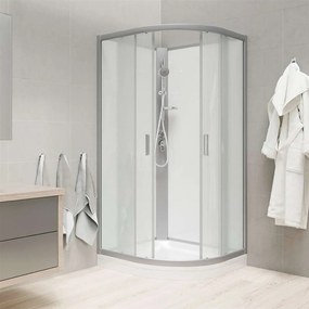 Mereo Sprchové boxy - Sprchový box 80x80 cm, bez stříšky, satin/bílá/sklo Point CK35172KMW