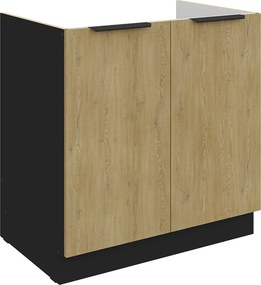 CREMONA cc | dolní skříňka 80 ZL 2F dřezová | 80 cm | černá/cremona