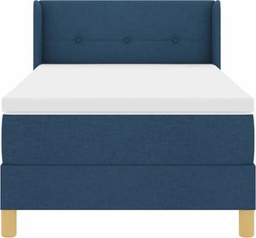 Postel s boxspringem s čelo Modrá 190 x 90 cm textil 3341271