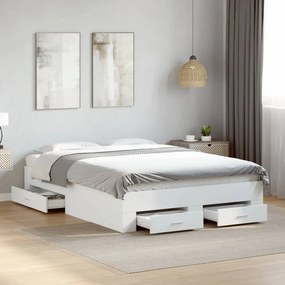 Rám postele se zásuvkami bílý 120 x 190 cm kompozitní dřevo 3280412