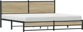 Kovový rám postele bez matrace dub sonoma 200 x 200 cm 3301398