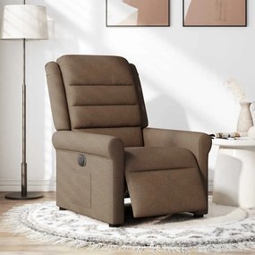 Elektrické polohovací křeslo hnědé textil 3303298