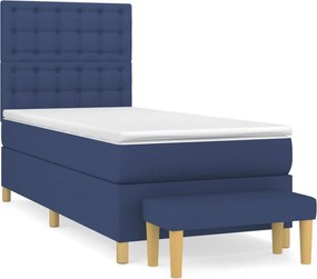 Box spring postel s matrací modrá 80x200 cm textil 3137435