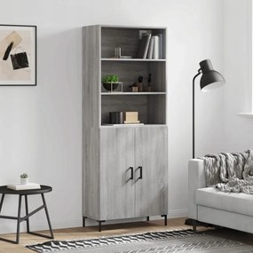 Fionshop 263888320 Skříň highboard šedá sonoma 69,5 x 34 x 180 cm kompozi