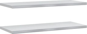 Nástěnné police 2 ks 100 x 40 cm stříbrné nerezová ocel 30278