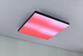 Paulmann 79908 Velora, černý subtilní stropní LED panel Rainbow dynamic RGBW, 19W LED 3000-6500K, 45x45cm, dálkové ovládání