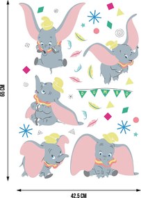 Dětská samolepka na zeď - DISNEY - Dumbo a cirkus - 42,5x65 cm