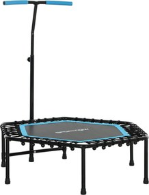 SPORTNOW Fitness Trampolina 114x114x132 cm S elastickým skákacím povrchem a nastavitelným 3-úrovňovým madlem, ocelový rám pro trénink nohou a těla do…