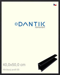 DANTIK rámeček 40x50 | ALU profil 7003 Černá matná (Plexi Čiré)