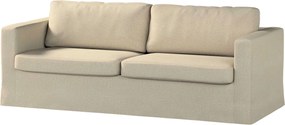 Potah na pohovku IKEA  Karlstad 3-místná, nerozkládací, dlouhý barva béžová látka pletený vzor