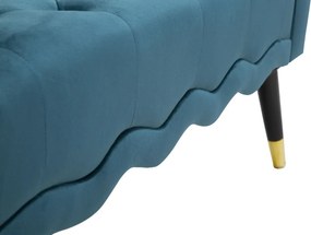 Lavice Paris 120 cm samet tyrkysová/zlatá