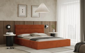 Postel LIVO 160x200 měděná s úložným prostorem