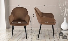 Jídelní židle Boise samet – hnědá