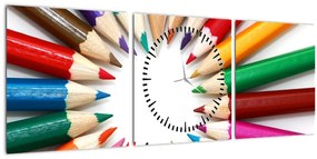 Obraz pastelek (s hodinami) (90x30 cm)