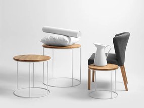 Nordic Design Set 3 bílých dřevěných konferenčních stolků Tris 40/50/60 cm