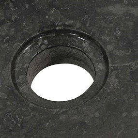 Petromila Koupelnová skříňka masivní teak s umyvadlem mramorové černé