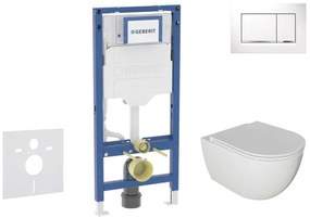 Geberit Duofix - Set předstěnové instalace, klozetu Oudee a sedátka softclose, tlačítko Sigma20, bílá/chrom SANI11CA3115B