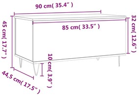 Konferenční stolek betonově šedý 90x44,5x45 cm kompozitní dřevo - Default Title